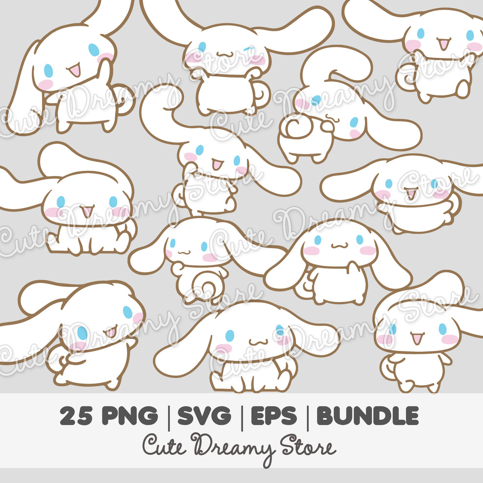 Cinnamoroll 25 Poses Bundle Clipart SVG / PNG / EPS vector – Cute ...