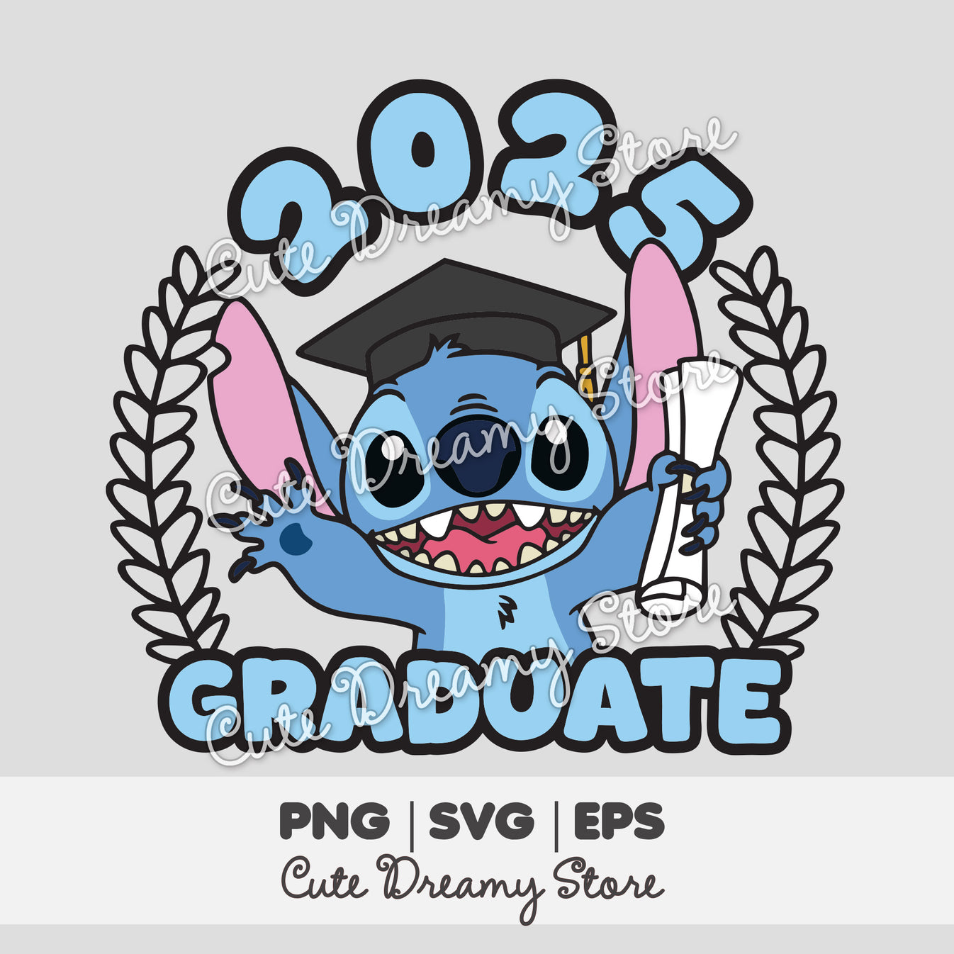 Graduation Stitch Class 2025 in blue SVG / PNG / EPS vector – Cute ...