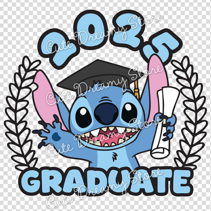 Graduation Stitch Class 2025 in blue SVG / PNG / EPS vector – Cute ...