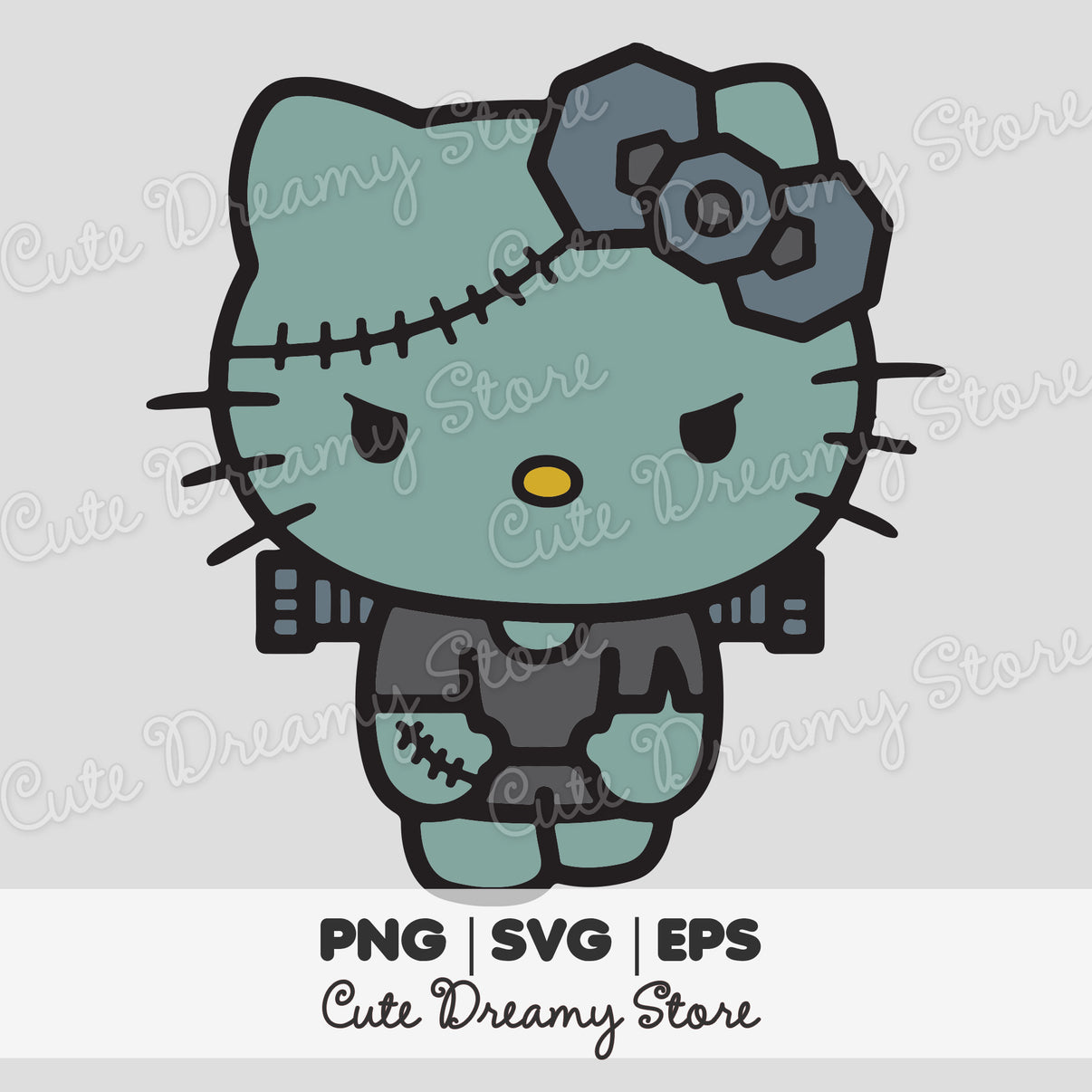 Halloween Frankenstein Hello Kitty Clipart SVG / PNG / EPS vector ...