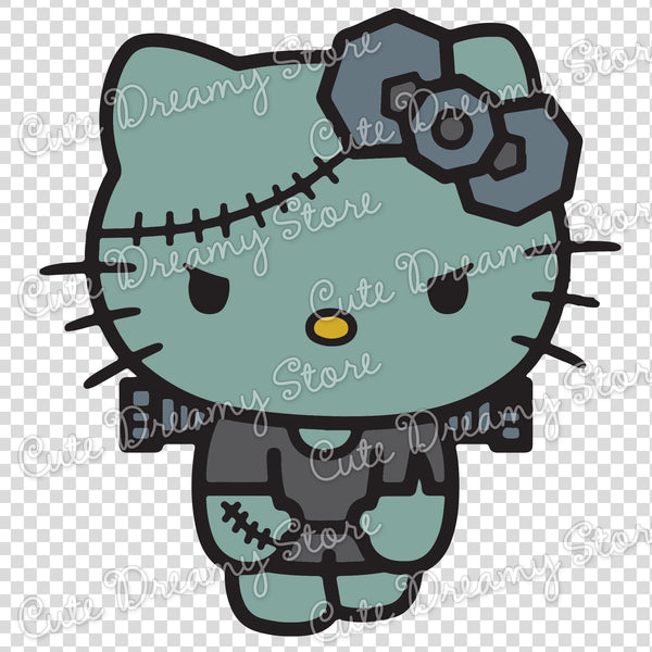 Halloween Frankenstein Hello Kitty Clipart SVG / PNG / EPS vector ...