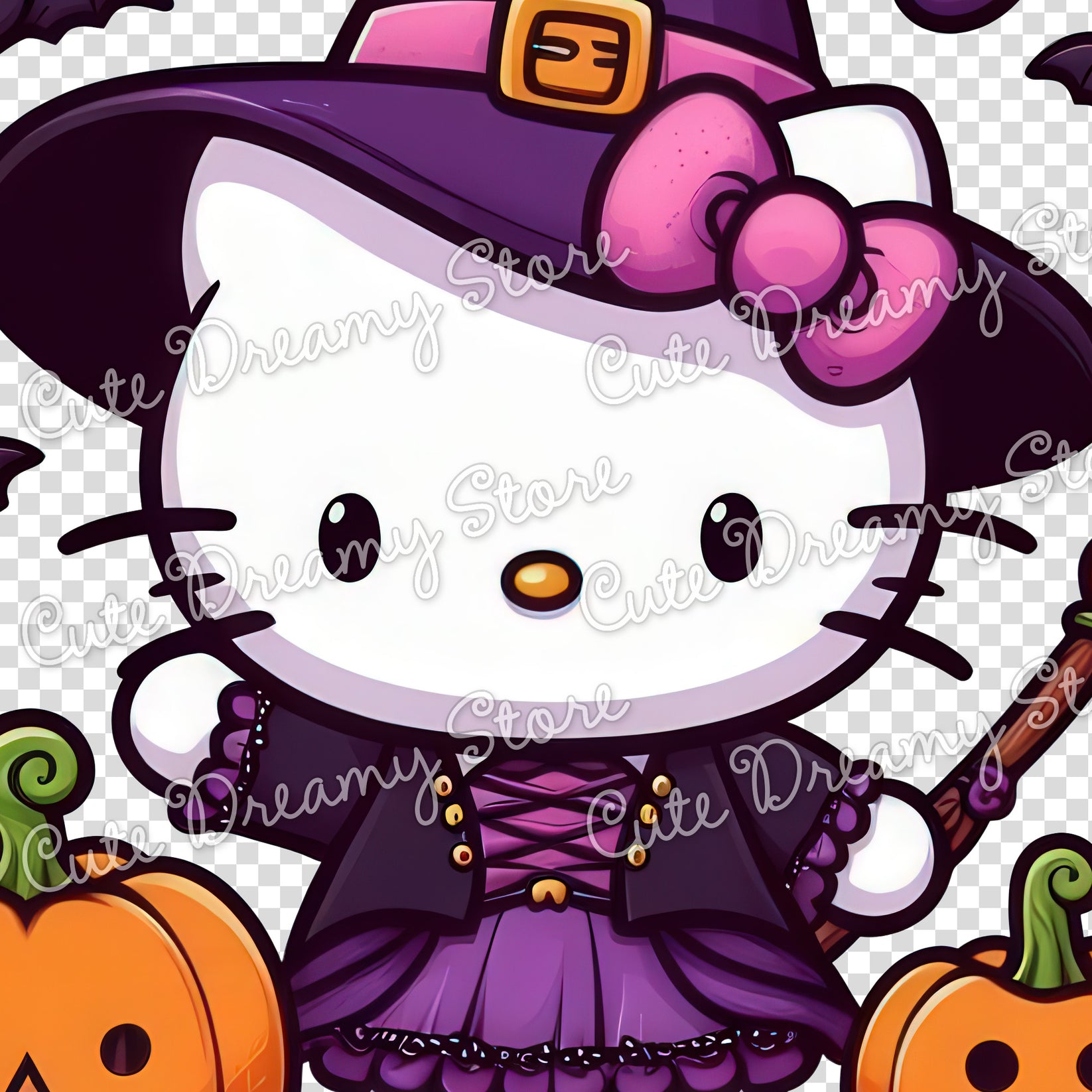 Halloween Witch Hello Kitty Clipart 01 / PNG Transparent Background ...