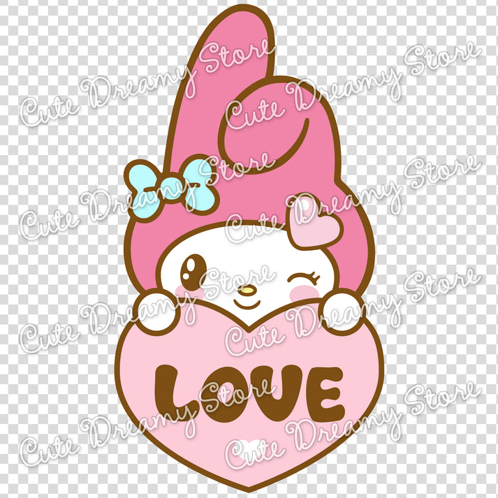 My Melody Love Heart Clipart SVG / PNG / EPS vector – Cute Dreamy Store