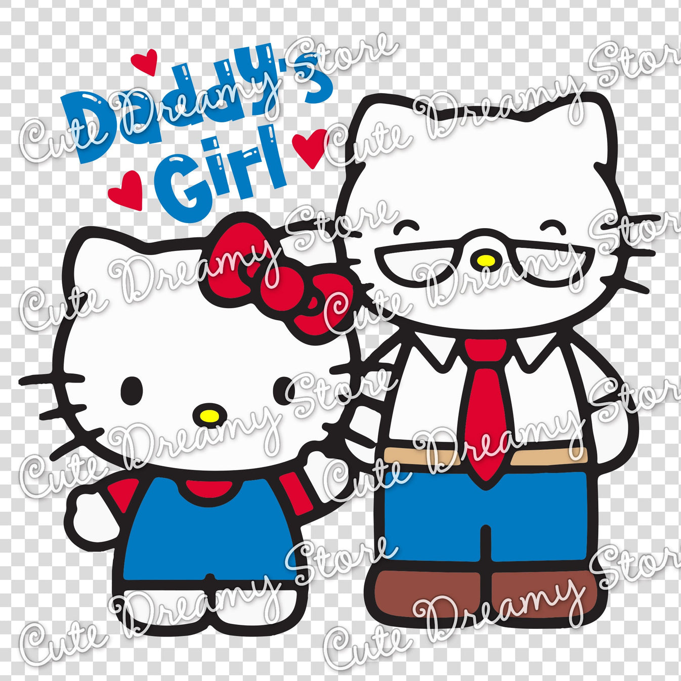 Father’s Day Hello Kitty Clipart SVG / PNG / EPS vector 03 – Cute ...