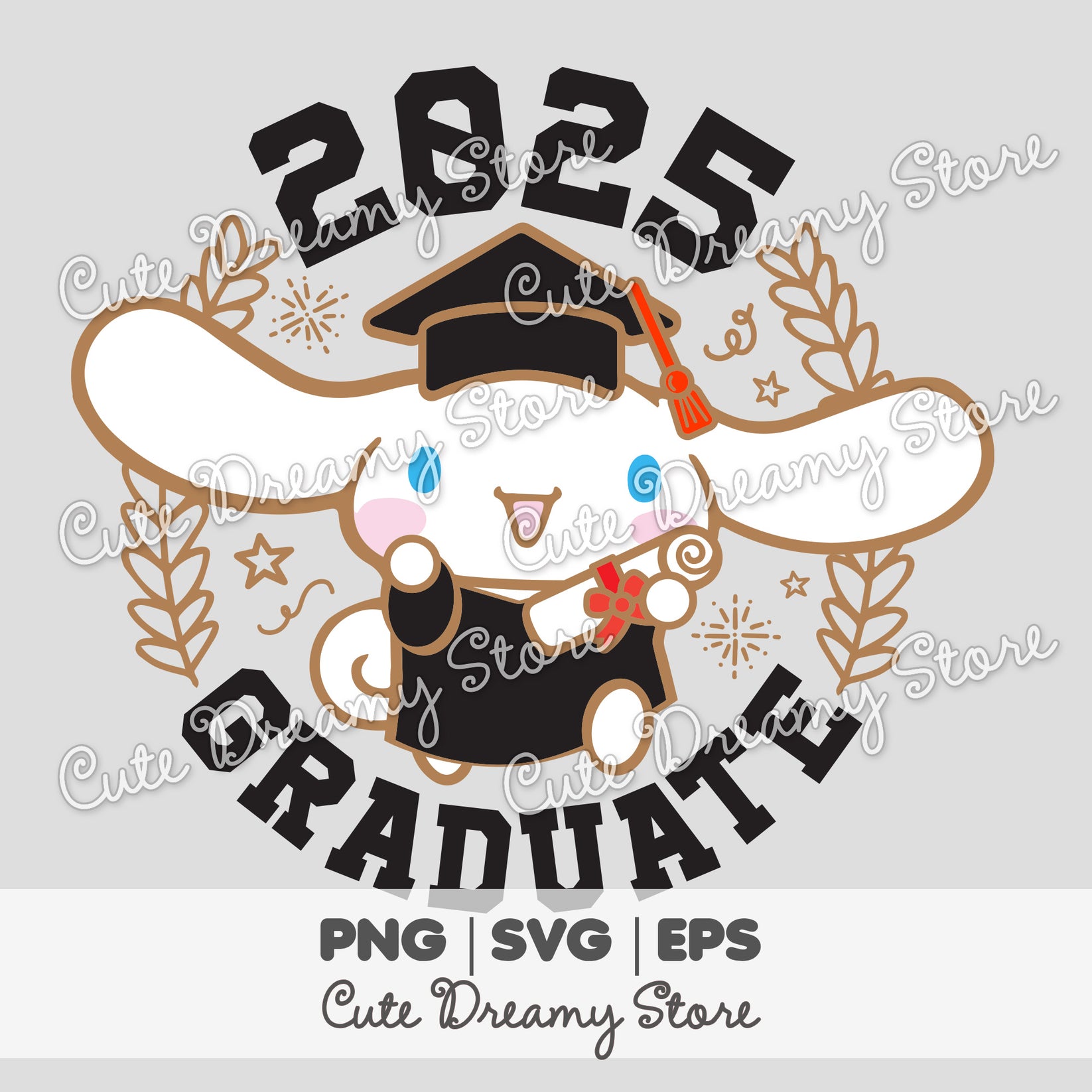 Graduation Cinnamoroll Clipart 2025 02 SVG / PNG / EPS vector – Cute ...