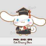 Graduation Cinnamoroll Clipart SVG / PNG / EPS Vector – Cute Dreamy Store