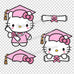 Graduation Hello Kitty Clipart SVG Bundle in Pink - Cute Dreamy Store