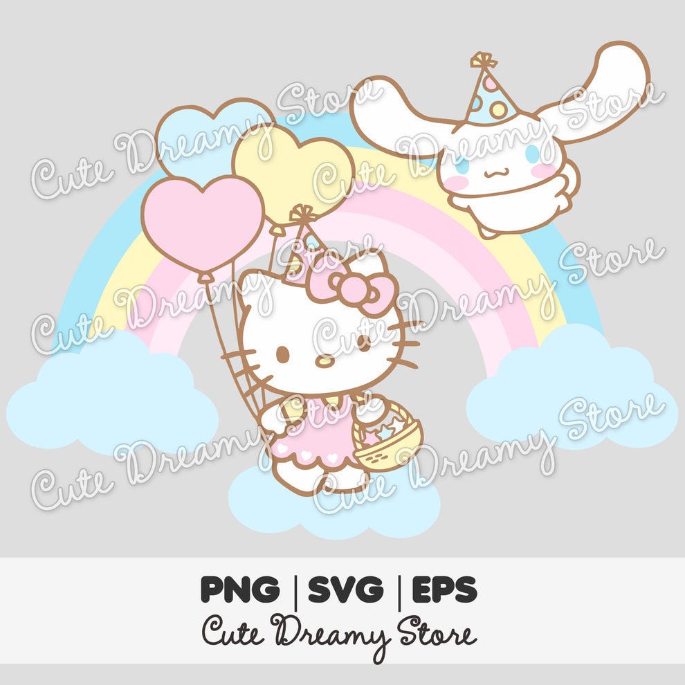 Hello Kitty and Cinnamoroll Clipart SVG / PNG / EPS – Cute Dreamy Store