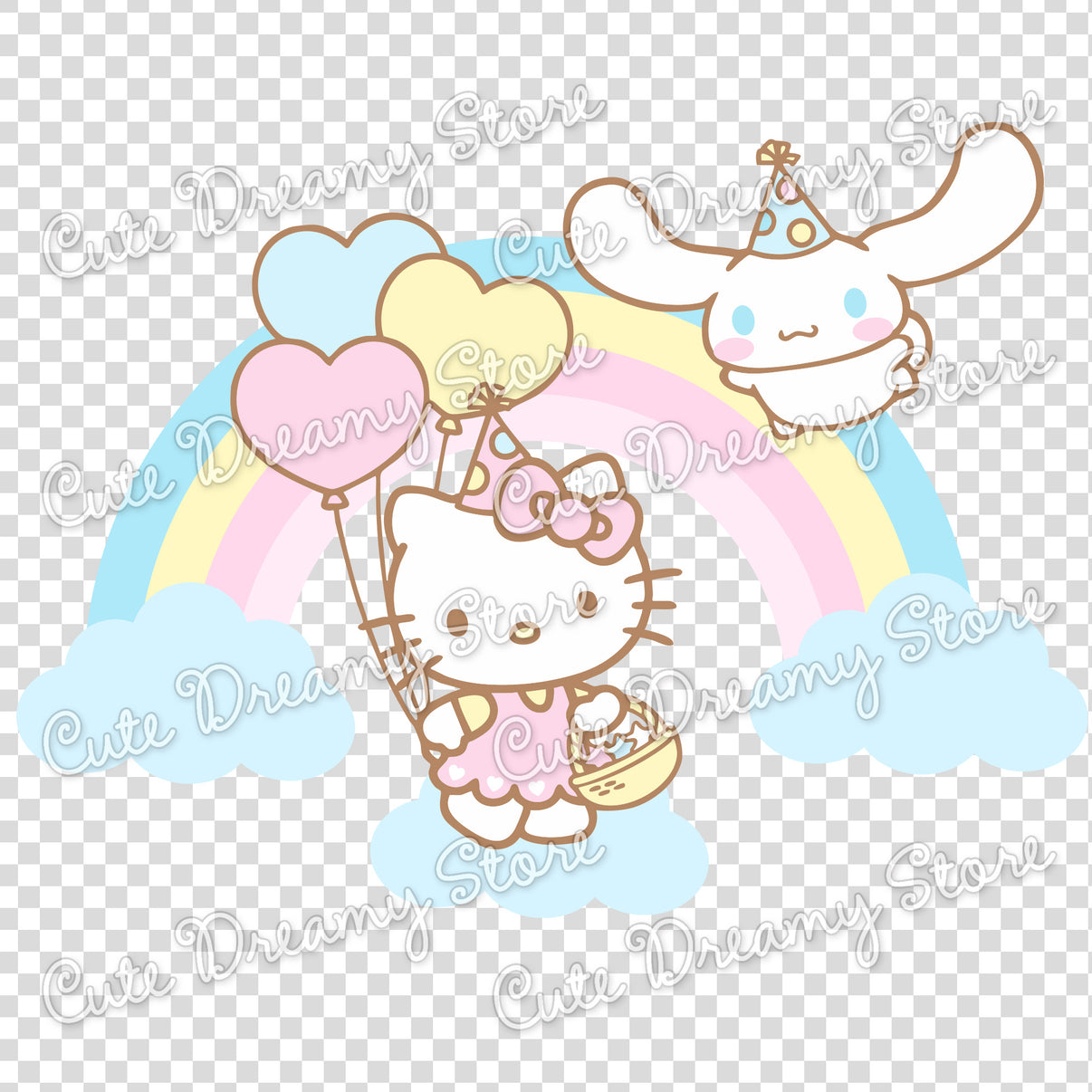 Hello Kitty and Cinnamoroll Clipart SVG / PNG / EPS – Cute Dreamy Store