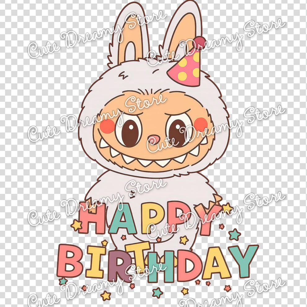 Labubu Happy Birthday Bundle Clipart / PNG transparent backgrounds ...