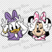 Minnie and Daisy Peace Sign Clipart SVG / PNG / EPS vector – Cute ...