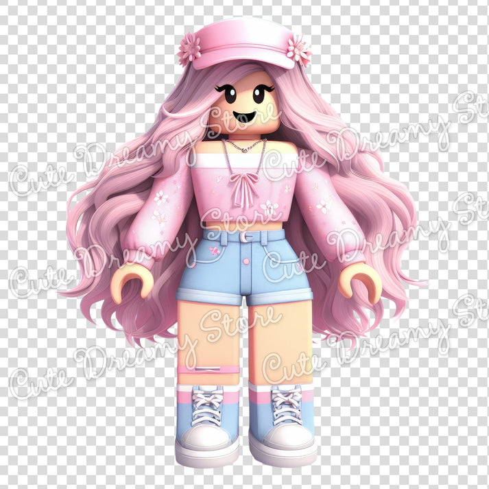 Roblox Gamer Girls Bundle Clipart / PNG transparent background – Cute ...