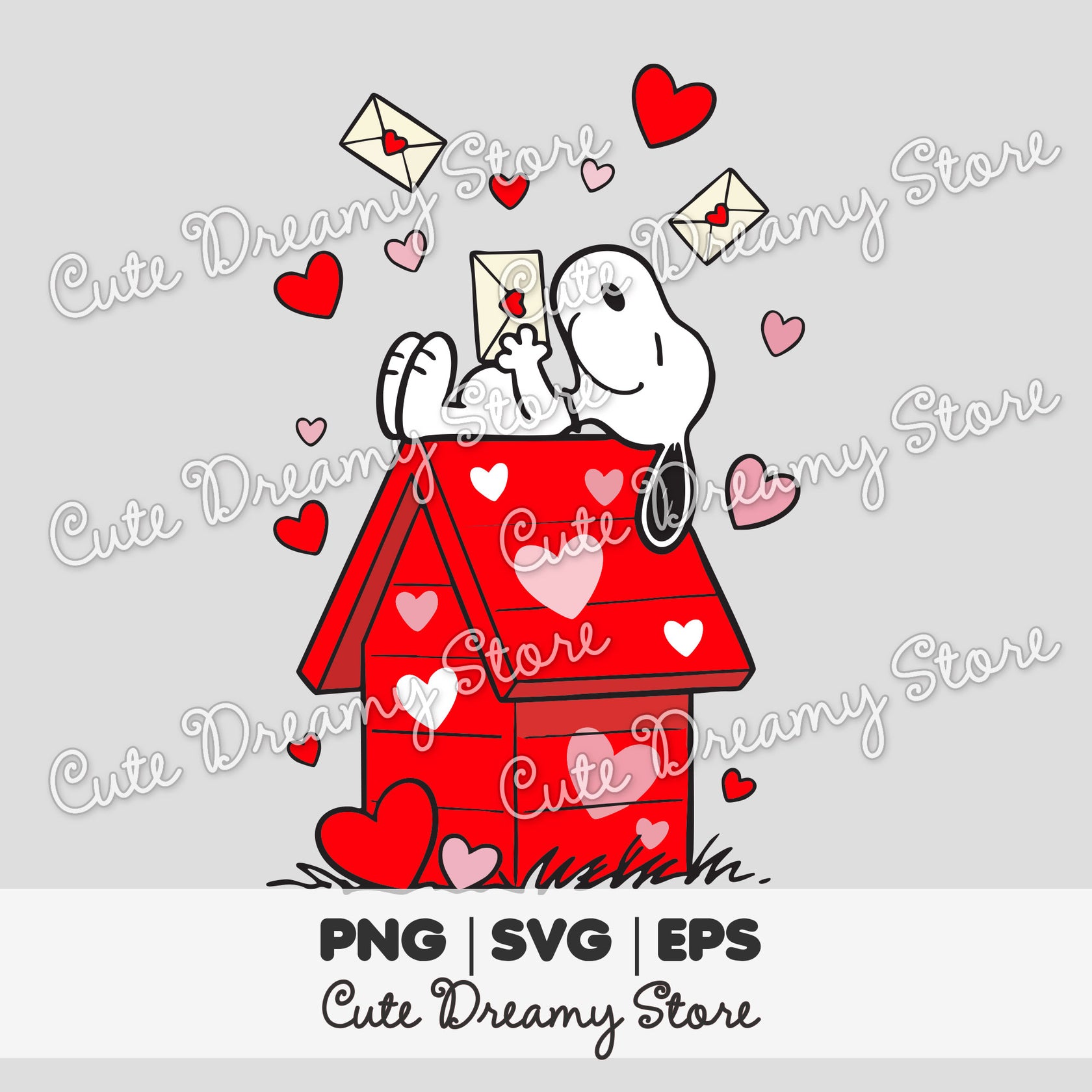 Snoopy Love Letters Clipart SVG / PNG / EPS Vector Download – Cute ...